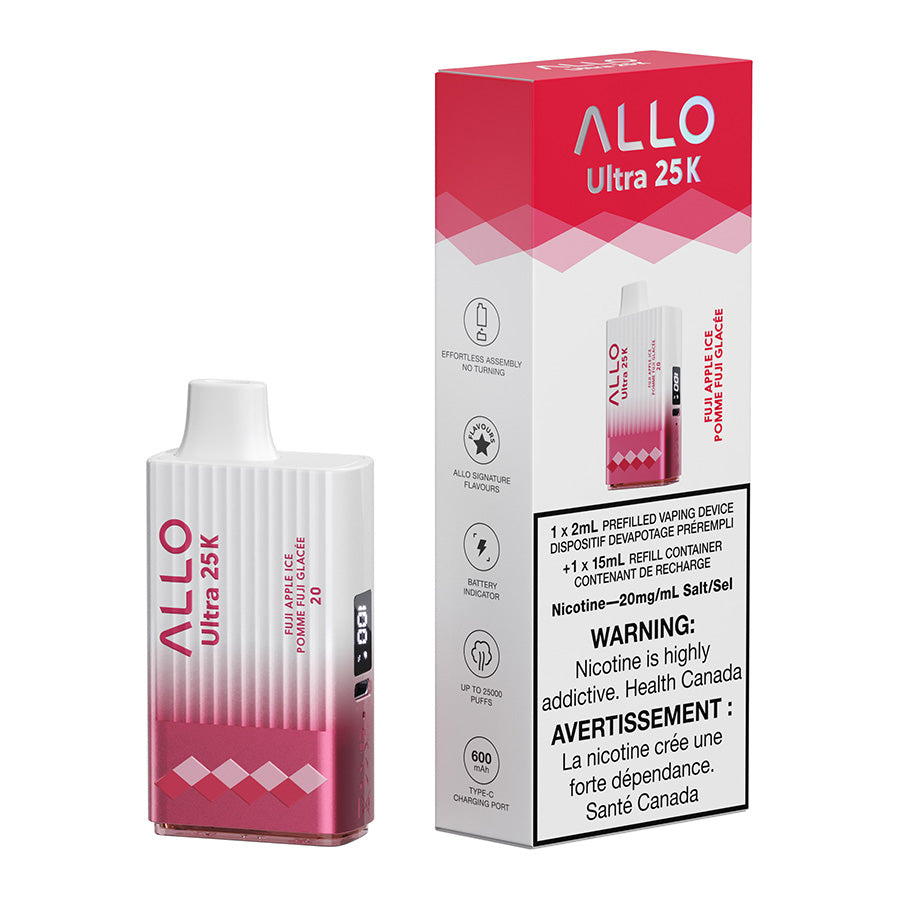 Allo Ultra 25K Disposable Vape Device - Fuji Apple Ice 17ml| Free ...