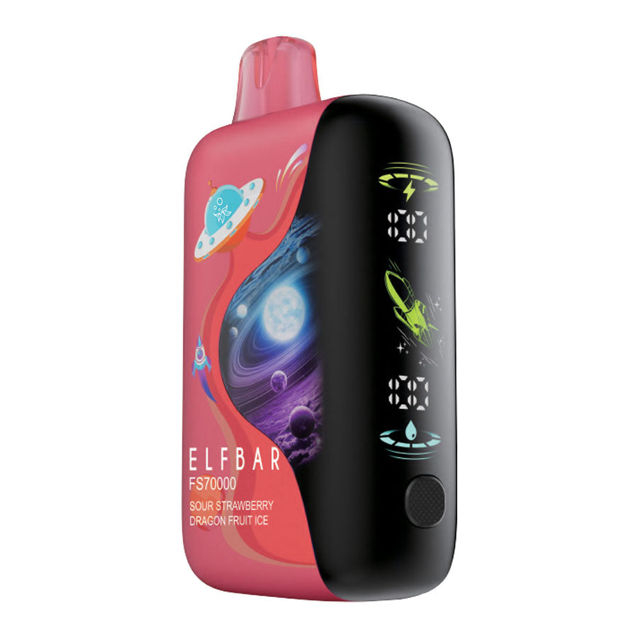 Elf Bar FS70K Disposable Vape Device - Sour Strawberry Dragon Fruit Ice ...