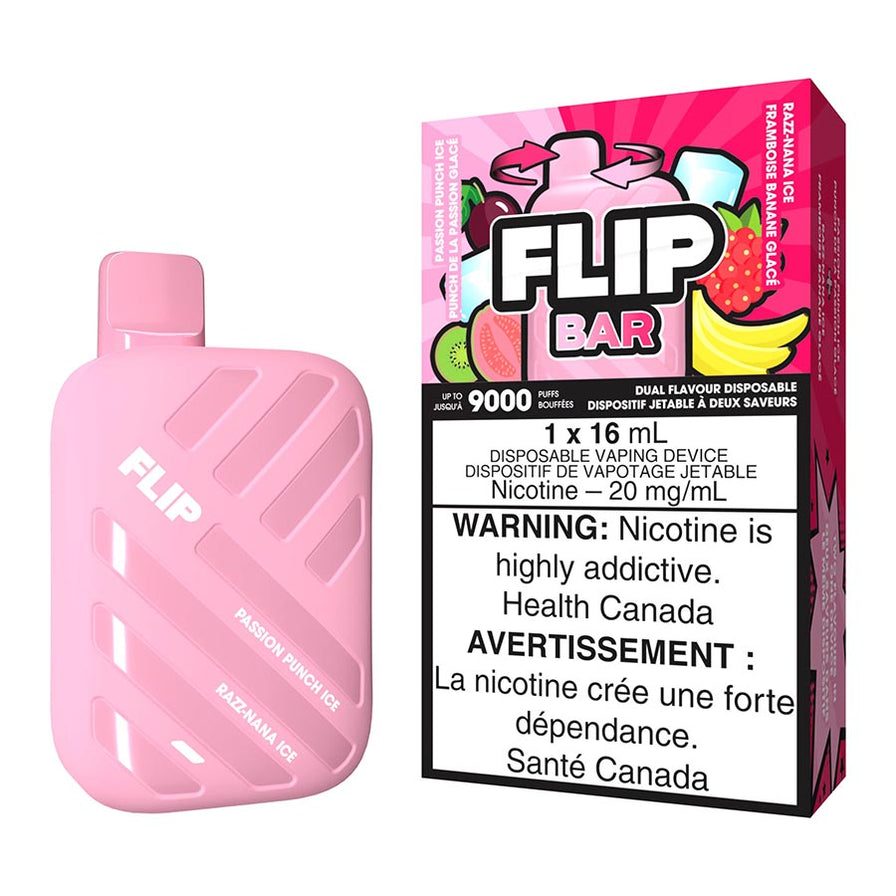 Flip Bar Disposable Vape Device - Passion Punch Ice And Razz Nana Ice ...