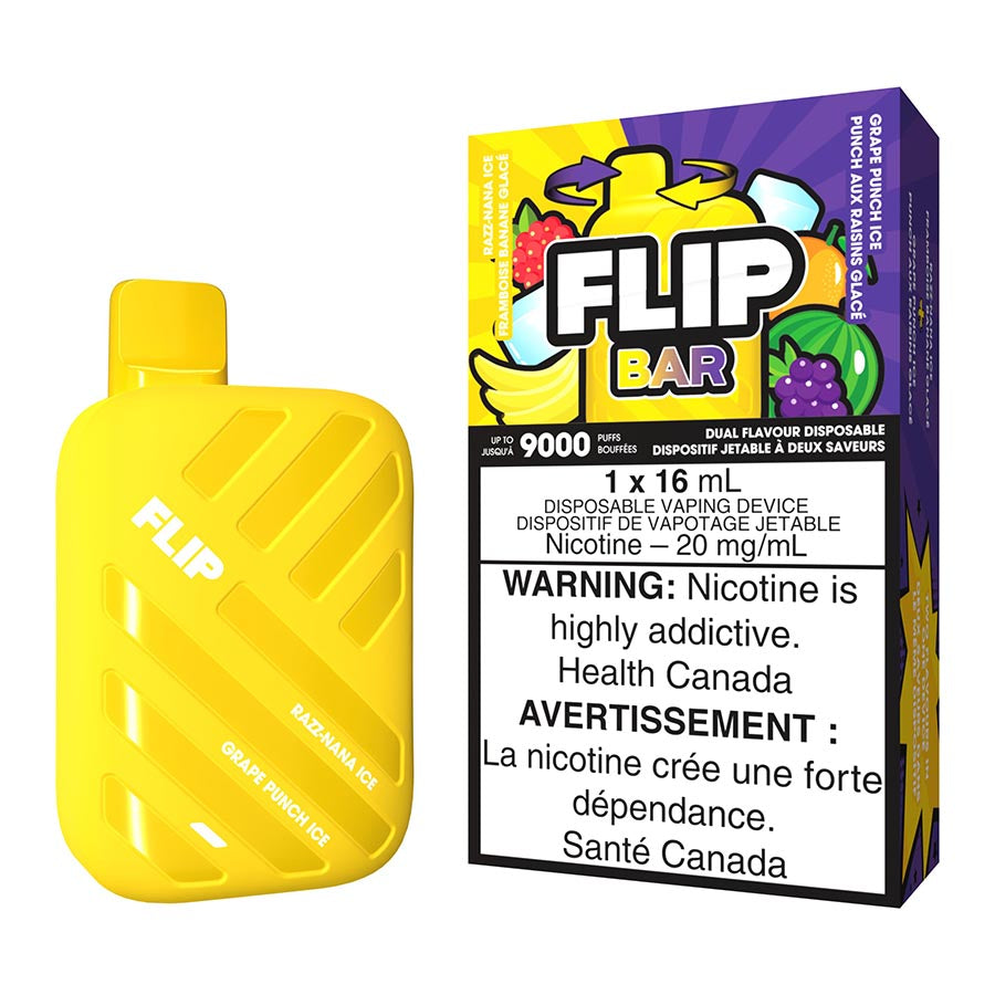 Flip Bar Disposable Vape Device - Razz Nana Ice And Grape Punch Ice ...