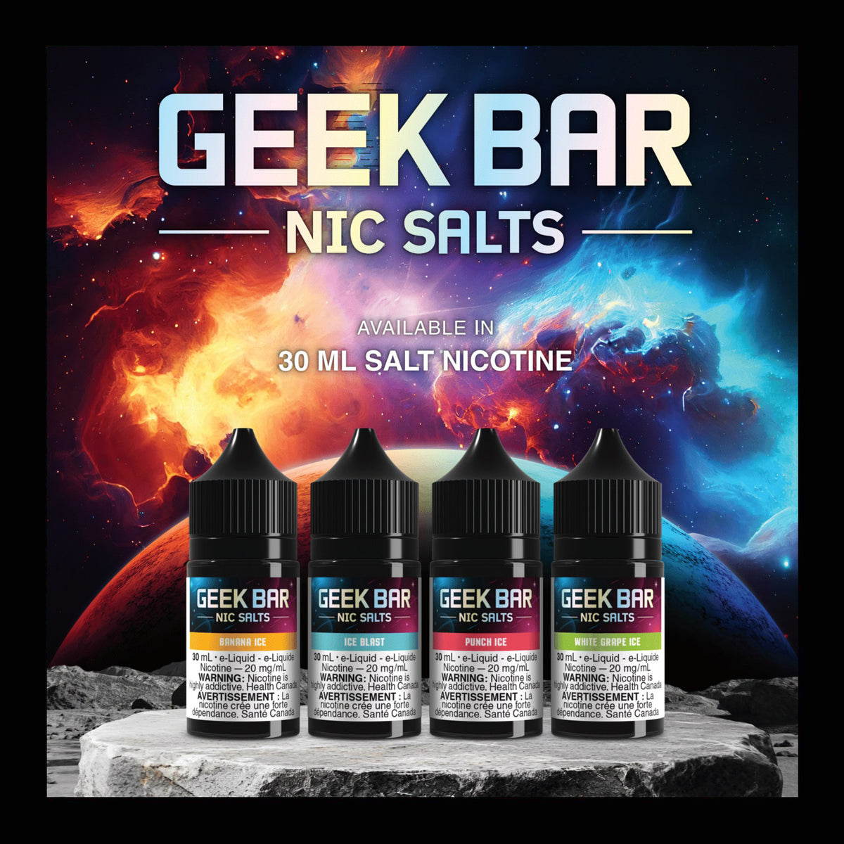 Shop New Geek Bar Salt Nic E-Liquid | Free Shipping Over $75 — NVB Inc.