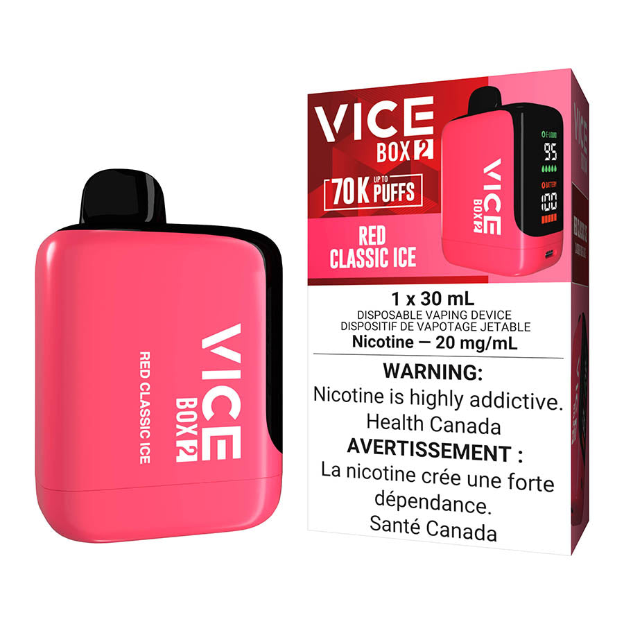 Vice Box 2 Disposable Vape Device - Red Classic Ice | Free Shipping $75 ...
